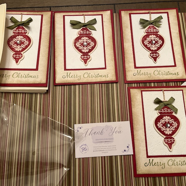 Vintage Ornament Christmas Card Kit, DIY Holiday Cards - Etsy
