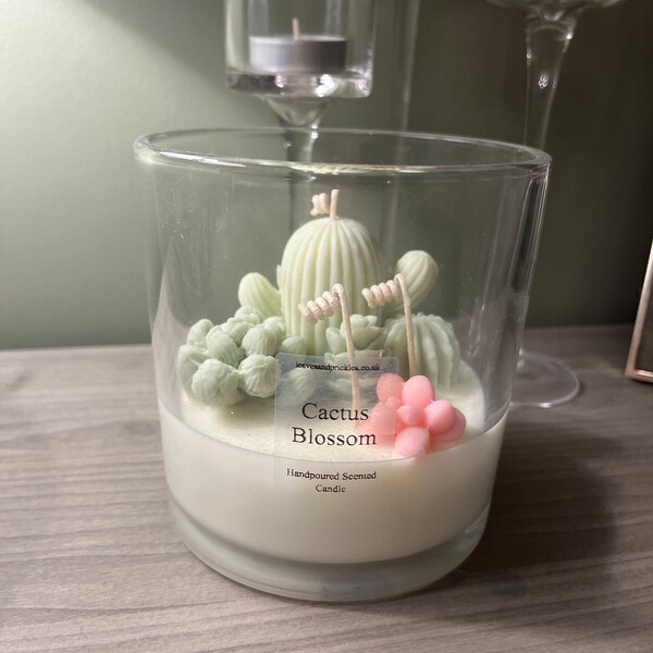 Cacti and Succulents Terrarium Candle Unique Candle Handmade Soy Wax ...