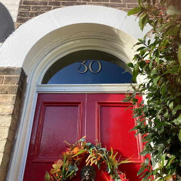 Custom Fanlight Door Number With a Bold Black Shadow, Classic Victorian ...