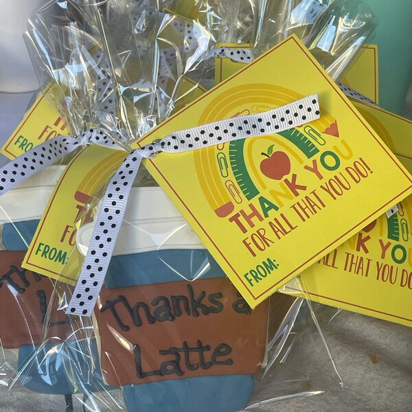 Teacher Appreciation Tag, Teacher Thank You Gift Tag, Teacher Rainbow ...