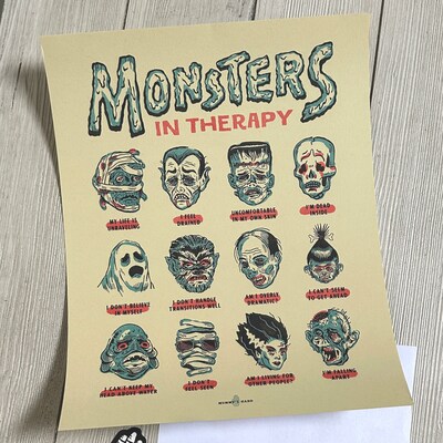 Monsters in Therapy Iain Burke - Etsy