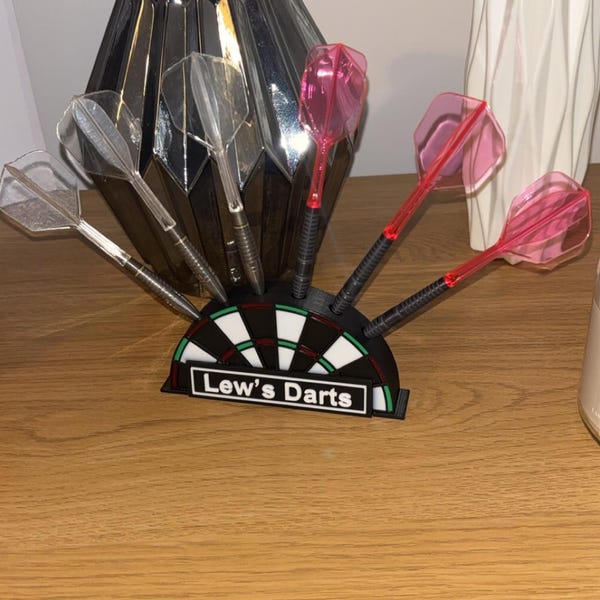 Wall Mounted 3 - 6 - 9 Darts Display - Customizable Name - Personaliz ...
