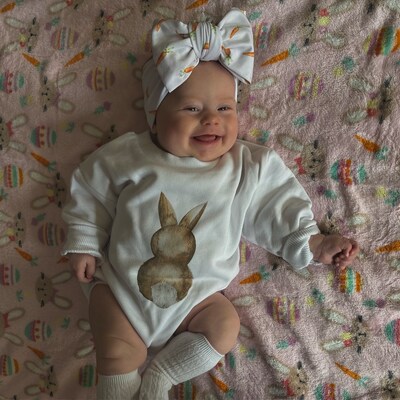 MRS. RABBIT Tie on Headwrap, Messy Bow, Baby Headwrap, Baby Bow ...