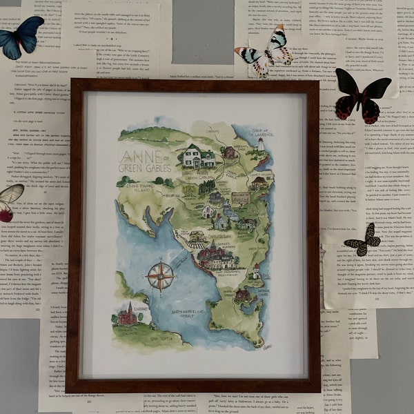 Anne of Green Gables and Avonlea Watercolor Map Art Print - Etsy