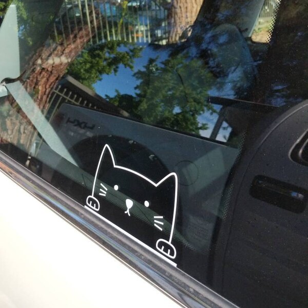 Cat Car Window Decal - Car Decal, Window Decal, Car Stickers, Laptop ...