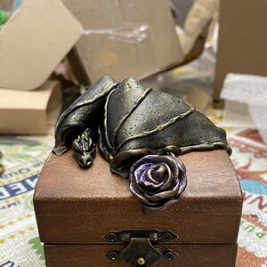 Bronze Dragon Box Wooden Wedding Box for Rings Proposal Box - Etsy