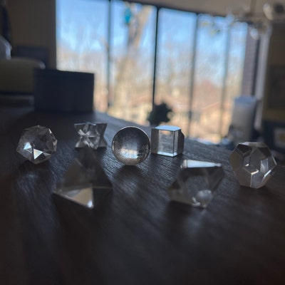 Clear Quartz Crystal Platonic Solids Set 7 Pieces - Etsy