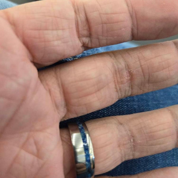 Blue Moon Glow Ring, Black Ceramic Ring With Moonstone and Glowing Blue ...