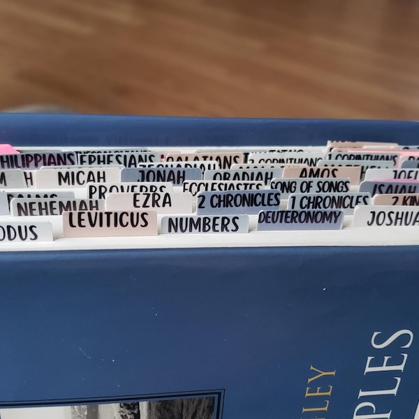 Glossy Vinyl Bible Tabs With Placement Guide for Bible Study - Etsy