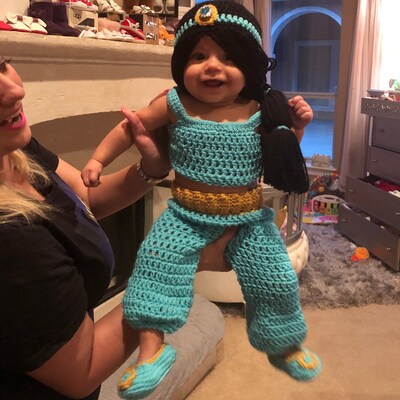 Princess Jasmine Inspired Costume/ Crochet Princess Jasmine Wig ...