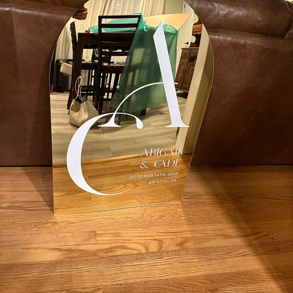 Arched Welcome Sign Gold Mirror Wedding Sign Luxury Wedding Reception ...