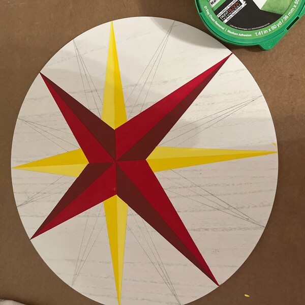 Mariners Compass Barn Quilt Pattern, PDF Pattern, Barn Quilts, DIY Barn ...