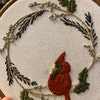PDF Pattern - 8" Cardinal Wreath - Step by Step Beginner Embroidery ...