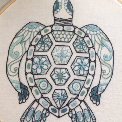 Embroidery Kit Turtle Hand Embroidery - Etsy