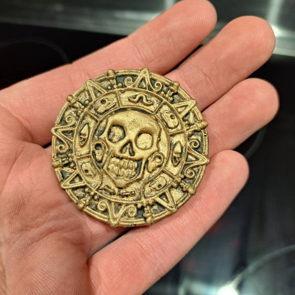 Cursed Aztec Gold Coin Pirates of the Caribbean Prop Gold Coin - Etsy