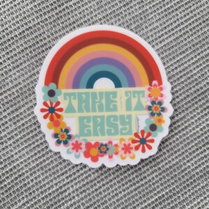 Retro Groovy Rainbow Stickers Sheet | Etsy