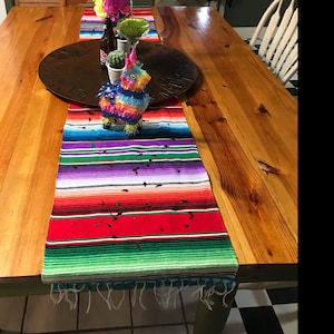 Mexican Sarape Table Runner Southwestern Pink Mexican Party | Etsy
