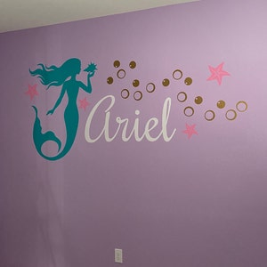 Mermaid Wall Decal Name Personalized Girls Name Custom Nursery Baby ...