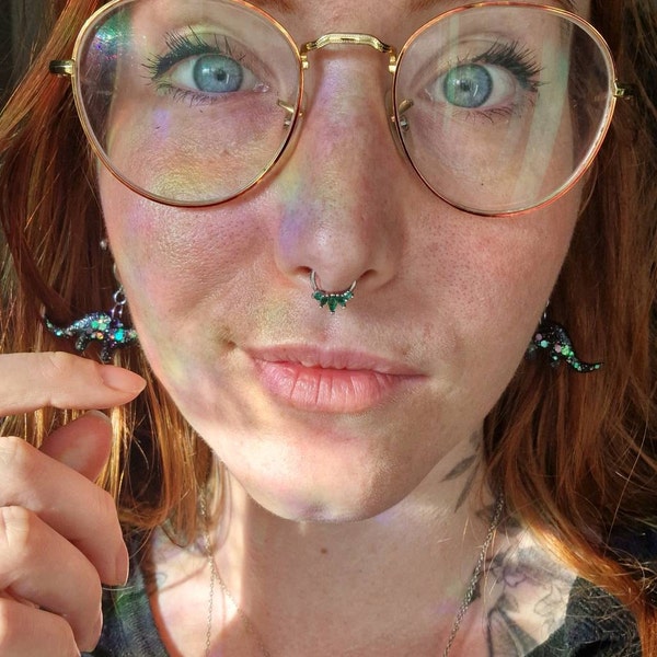 6mm 14K Solid Gold Helix Earring/cz Septum Ring/tragus Hoop/hoop ...