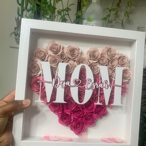 Mom Shadowbox With Flowers/mother's Day Gift/customized Mom Gift/paper ...