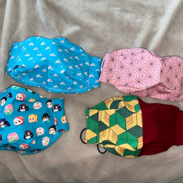 Cosplay Anime Cotton Face Mask, Face Covering, Reusable Mask, Washable ...