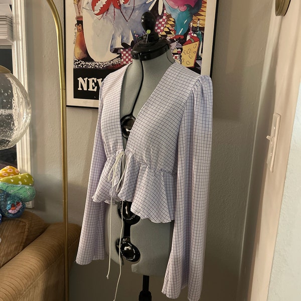 Blouse Sewing Pattern PDF / Womans Ruffle Tie Top / Digital Instant ...