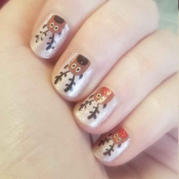 Christmas Rudolph {clear Overlay} Brown White Color Real Nail Polish ...