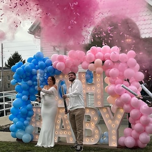 Gender Reveal Powder in Pink Blue Green Red Purple Yellow Orange Poof ...