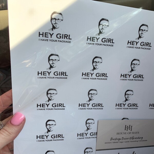 Hey Girl | Small Shop Packaging Stickers | Shipping Stickers | Happy ...