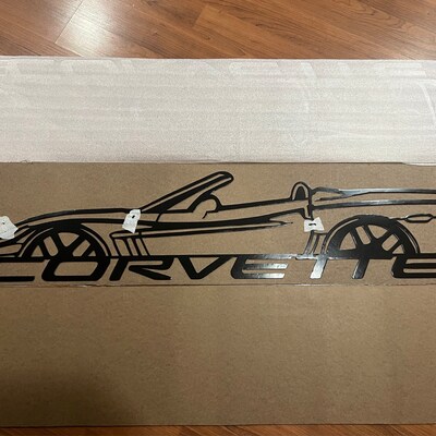 Metal C5 Corvette Wall Art Silhouette Corvette for Garage or Man Cave ...