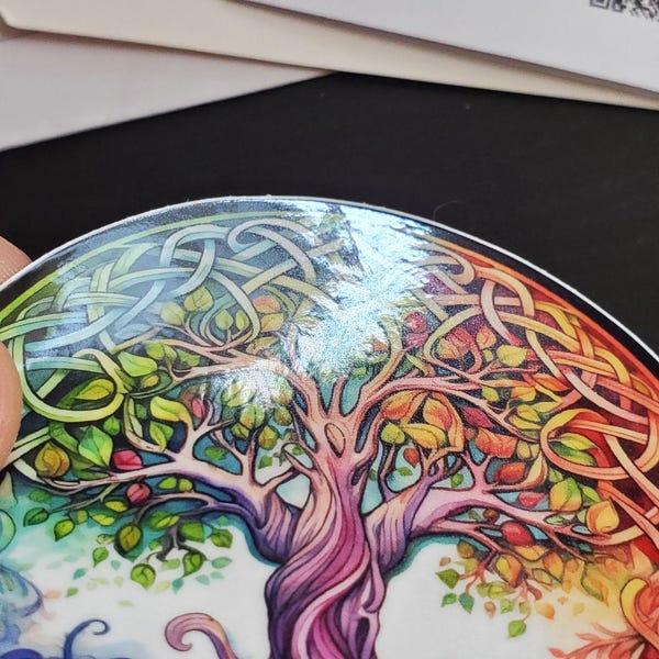 Rainbow Tree of Life Decal, Celtic Knot Tree Chakra Vinyl Sticker ...
