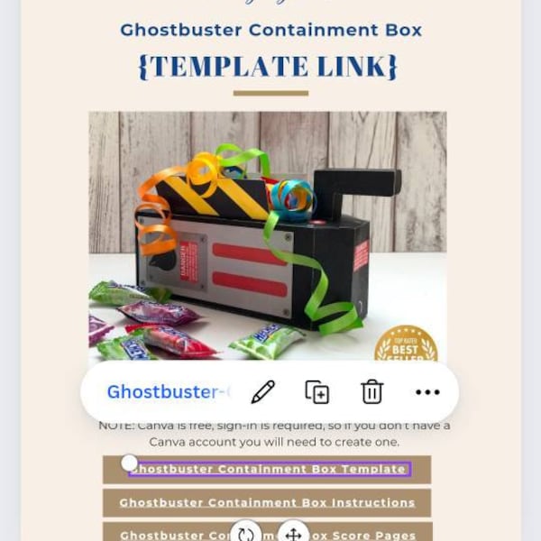 Ghost Trap Containment Box - Party Favor Box, Inspired by Ghost Movie ...