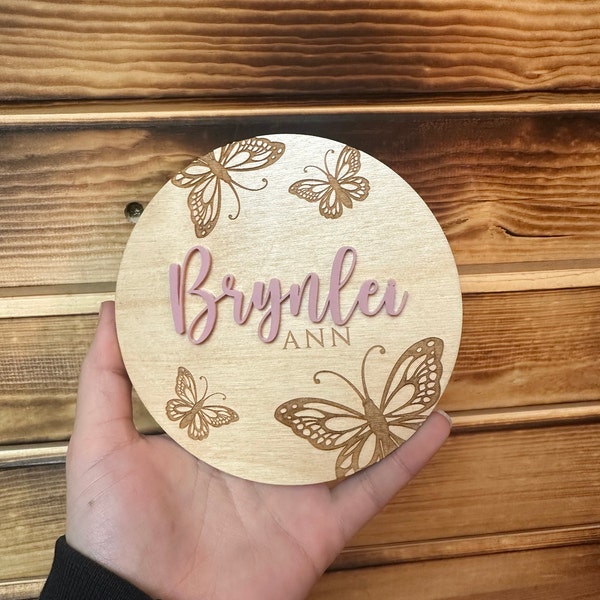 Butterfly Wooden Name Sign, 3D Laser Cut Baby Room Decor - Etsy