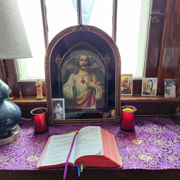 Home Altar Catholic Liturgical Runner Gold White Metallic Gold 2 Sizes ...