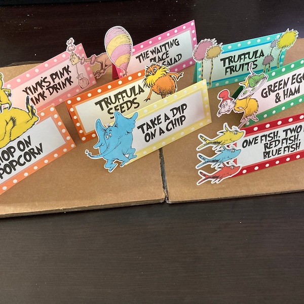 Dr. Seuss Inspired Food Labels- Set of 8 - Etsy