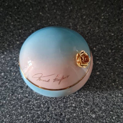 Vintage Pink Porcelain Powder Box, Vintage Italian Powder Box, Pink and ...