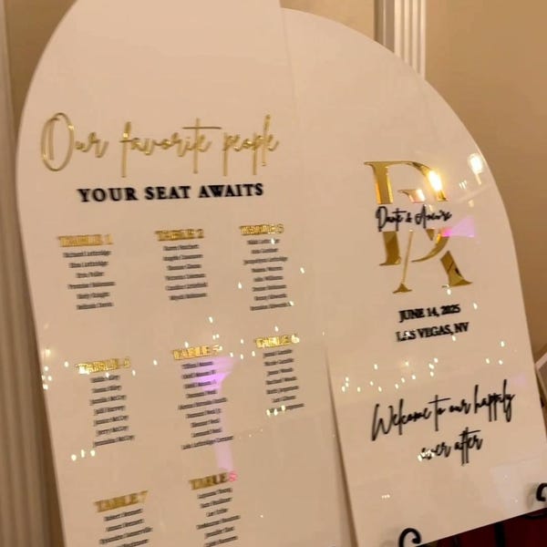 Arch Seating Chart Large Wedding Seating Chart Arched Panel With Custom ...