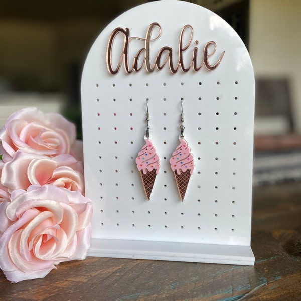 Modern Arch Earring Stand SVG Laser Cut File for Glowforge, Stud ...