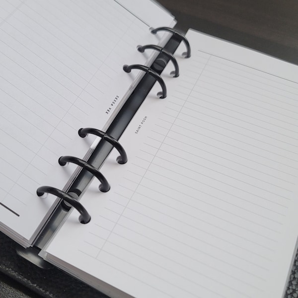 Lined Notes - PRINTED - Planner Inserts & Agenda Refill - A5 / Personal ...