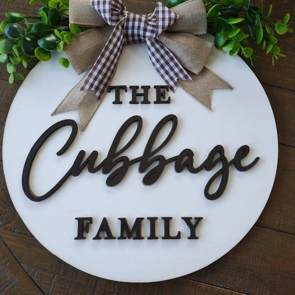 Personalized Family Door Sign, Last Name Sign, Custom Wooden Welcome ...