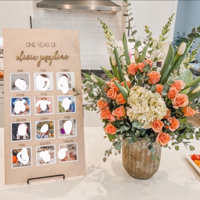 Personalized Milestone Memory Board one Year Of Board Minimalist Baby ...