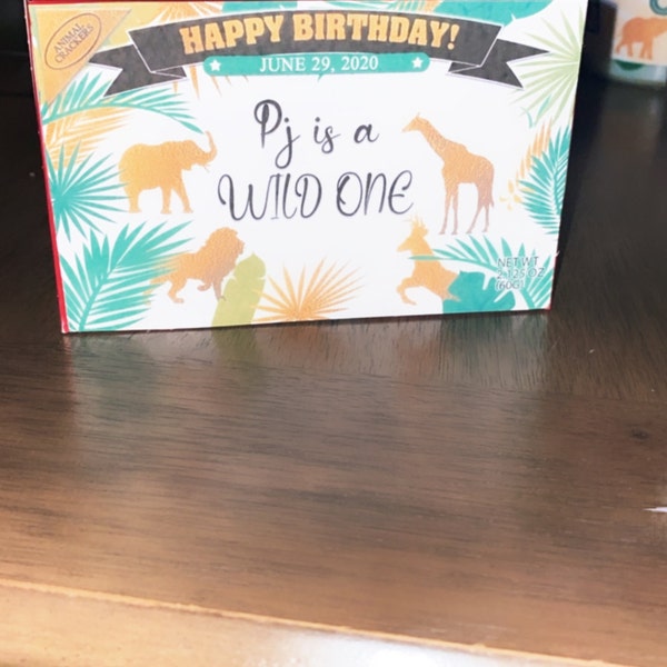Wild ONE Animal Cracker Box Labels | Wild ONE Party | Wild ONE Birthday ...