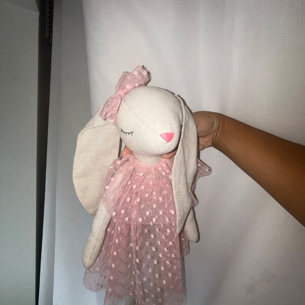 Easter Bunny Doll , Linen Bunny Doll , Gift Bunny , Handmade Fabric ...