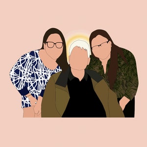 Memorial Custom Line Drawing Digital Print Family Loss | Etsy