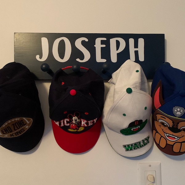 Personalized Boy’s Room Decor - Custom Boy’s Hat Rack - Personalized ...