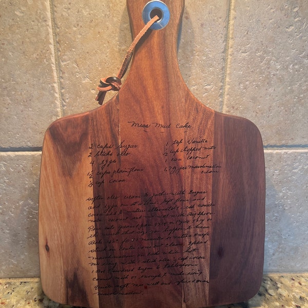 Personalized Recipe Cutting Board - Recipe Engraved - Handwritten Gifts ...