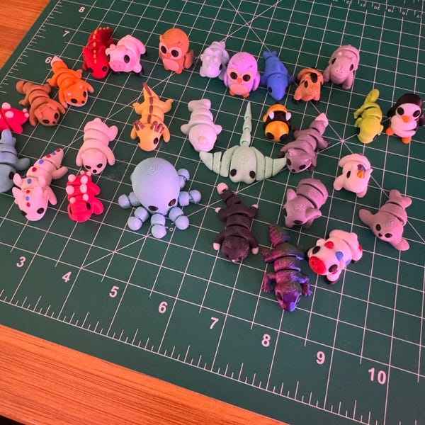 3D Printed Baby Octopus Fidget Toy Bundle, Cute 3D Print Sensory Aid ...