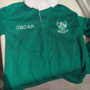 Ireland Clover Embroidery Retro Rugby Shirt Babies to 13 Years Newborn ...
