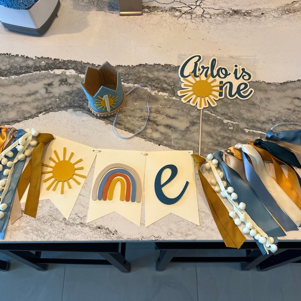 Boy Sunshine Banner, First Trip Around the Sun Theme, Sun High Chair ...