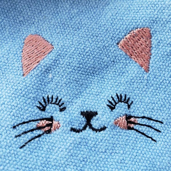 Mini Cat Face-- Machine Embroidery Design - Etsy